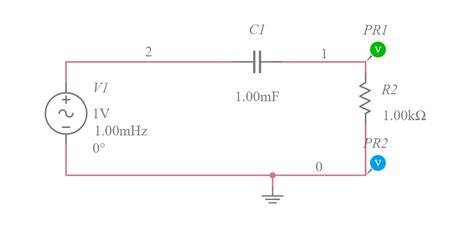 RC High Pass Filter Multisim Live