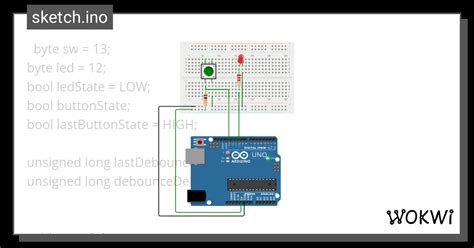 Debounce Switch Arduino Code Wokwi ESP32 STM32 Arduino Simulator