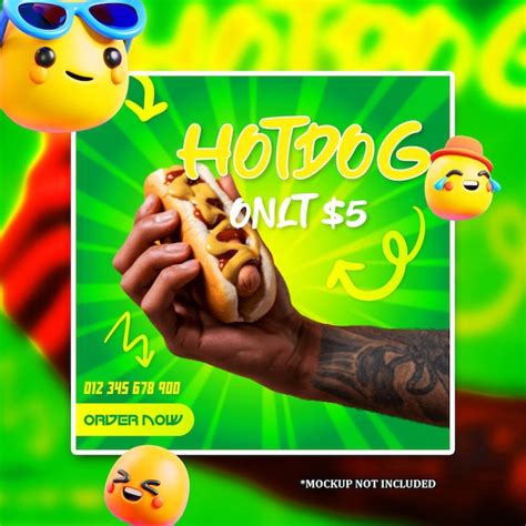 패스트푸드 소셜 미디어 광고 배너 디자인 Eps 템플릿 프리미엄 벡터