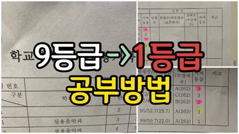 내신 9등급이 1등급 나오게 된 공부방법 최초공개 Youtube
