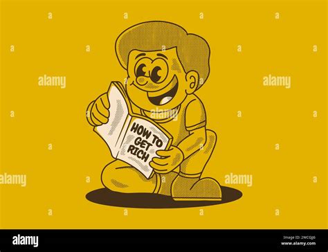 Vintage Boy Reading School Stock Vector Images Alamy