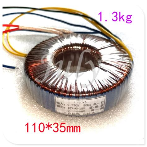 Transformador Toroidal Puro Do Fio De Cobre 80w Tens O De Sa Da 15v 0