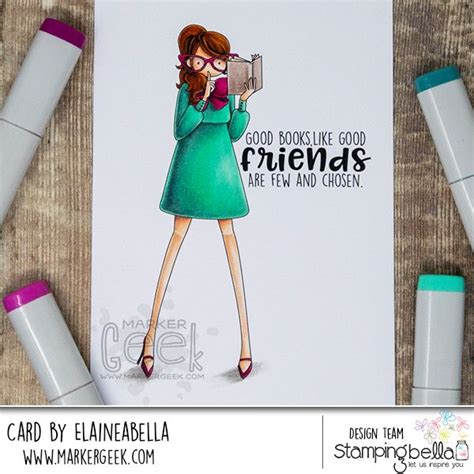 Marker Geek Monday Uptown Girl Librarian Copic Video Stamping Bella