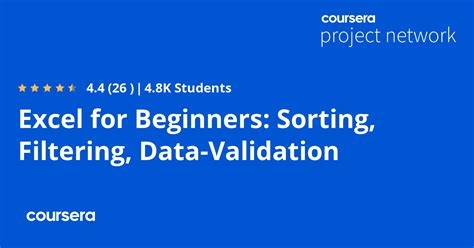 excel for beginners sorting filtering data validation