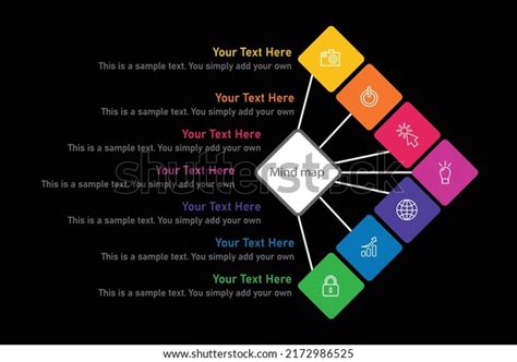 Vector Mind Map Template Colorful เวกเตอรสตอก ปลอดคาลขสทธ Shutterstock