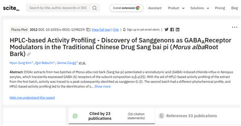 Citation Report Hplc Based Activity Profiling Discovery Of