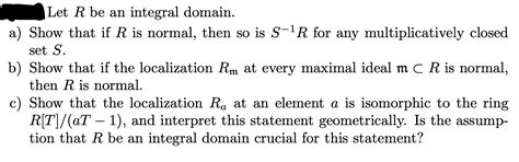 solved let r be an integral domain a show that if r is