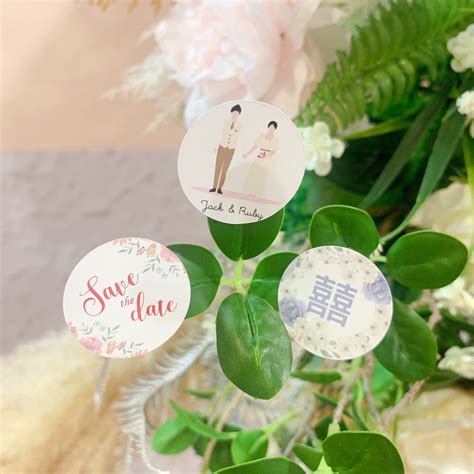 ♥【墨可婚卡】♥少量客製貼紙 合成貼紙 防水貼紙 圓形貼 透明貼紙 婚禮貼紙 喜帖 自來圖訂製 少量客製 蝦皮購物