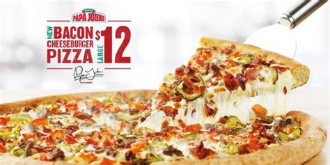 New Bacon Cheeseburger Pizza At Papa Johns Brand Eating