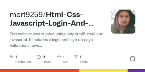 Github Mert9259html Css Javascript Login And Signup Page This