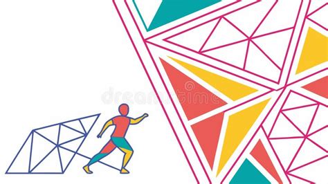 Abstract Geometric Background With People Collaborating Teamwork Concept Vector Design