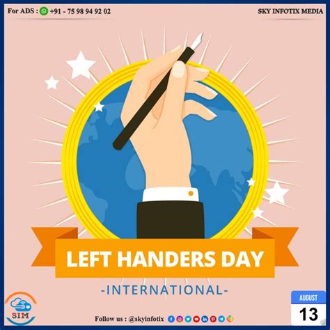 August 13 International Left Handers Day 🤚 в 2024 г