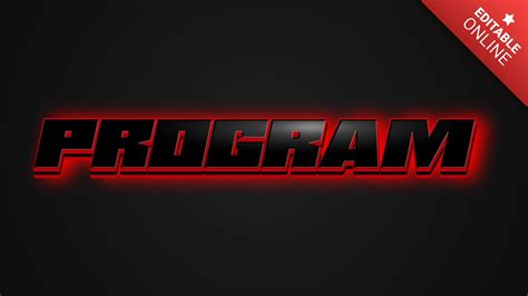 Program Dark Red 3D Text Effect Generator
