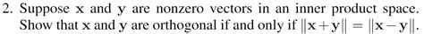Solved Suppose X And Y Are Nonzero Vectors In An Inner Chegg Com
