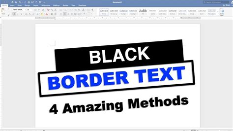 How To Insert A Black Border Around Text In Word Microsoft YouTube