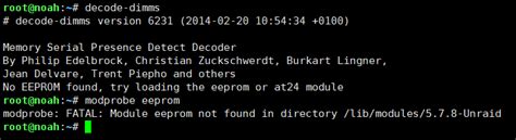 I2c Tools Decode Dimms Get Memory Timings From CLI SOLVED General Support Unraid