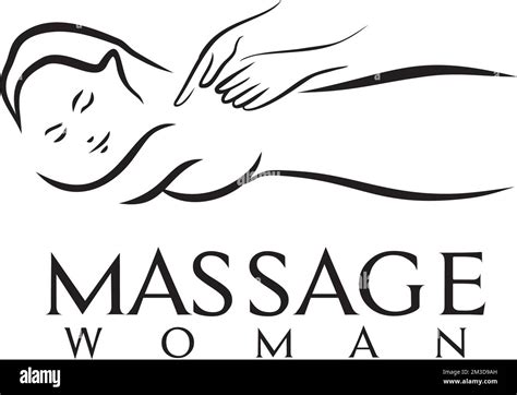 Woman Massage Therapy Clinic Vector Logo Design Stock Vector Image And Art Alamy