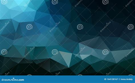 Vector Irregular Polygon Background Triangle Low Poly Pattern Color Black Teal Ocean Blue