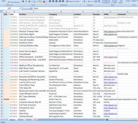 Job Application Tracker Spreadsheet Google Spreadshee Job Search
