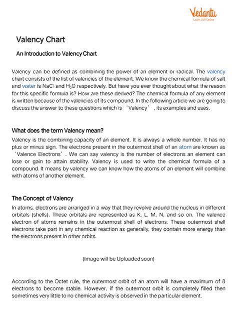 Valency Chart Pdf