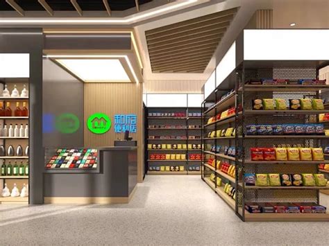 便利店设计效果图｜黄黑视觉组合，案例分享 花瓣网