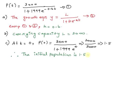 Solved Suppose Population Growth According To Logistic Equation Dp Dt 0 2p 1 P 5000 What