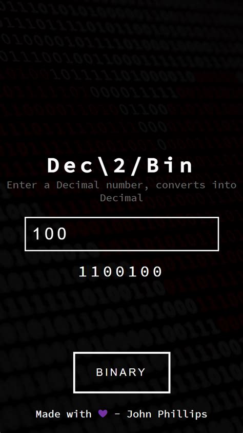 Github Coldlombaxpersonal Project Bin2dec Convert Binary To Decimal