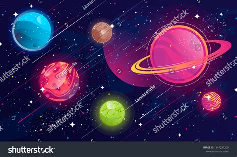 Vector Image Set Space Planets Objects เวกเตอร์สต็อก ปลอดค่าลิขสิทธิ์ 1244237209 Shutterstock