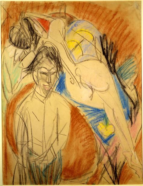 Man and Naked Woman 凯尔希纳Kirchner作品 无水印高清大图 麦田艺术