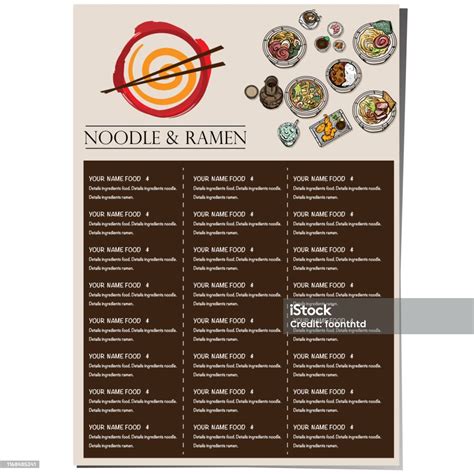 功能表拉麵日本食品範本設計向量圖形及更多傳統圖片 傳統 剪裁圖 匙羹 Istock