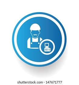 Computer Engineering Symbol Blue Buttonvector Stock Vector Royalty Free Shutterstock