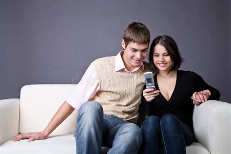 Couple And Sms Stock Image Image Of Adult Caucasian 11554297