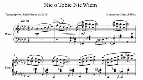 Transcription Nic O Tobie Nie Wiem Henryk Wars YouTube