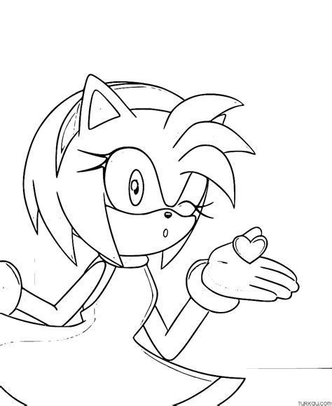 Cautious Amyrose Sonic Coloring Page Turkau