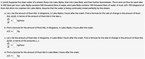 Solved Point Suppose The Clean Water Of A Stream Flows Chegg Com