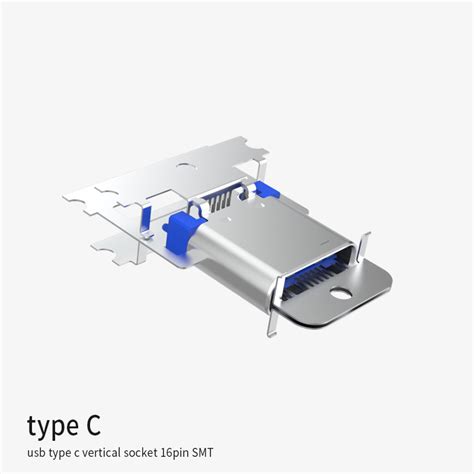 USB Type C Vertical Socket 16pin SMT Waterproof Electrical Connections Waterproof USB C