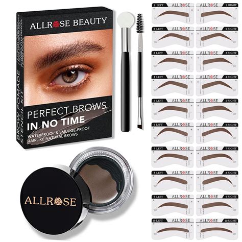 Allrose Kit De Plantillas Para Cejas Plantillas De Cejas Sello