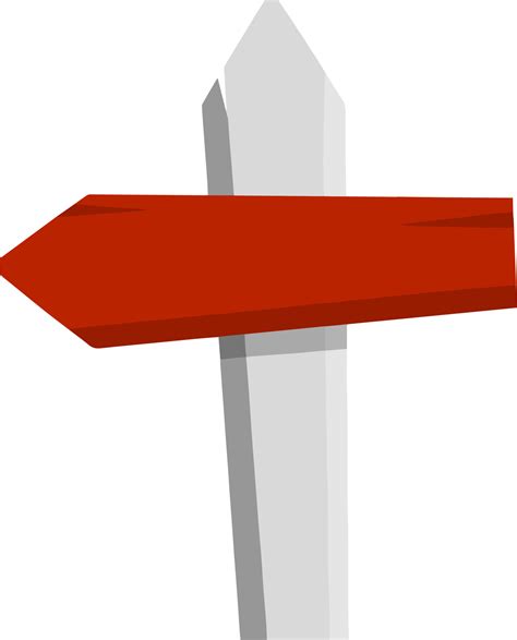 Path Pointer With Plate Cartoon Flat Illustration Direction Way