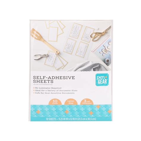 Pen Gear Self Adhesive Sheet， 9 25 X 12 Inch 10 Clear Sheets Pocket