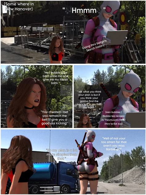 Batgirl Defeated And Captured By Gwenpool By Zuplexfilmz On Deviantart