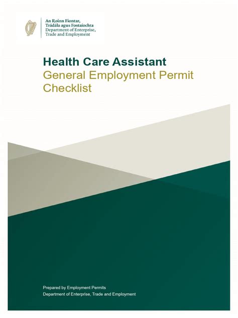 Health Care Assistant Employment Permit Checklist Pdf