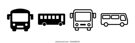 Bus Icon Set Bus Vector Icon Stock Vector Royalty Free 2473747195 Shutterstock