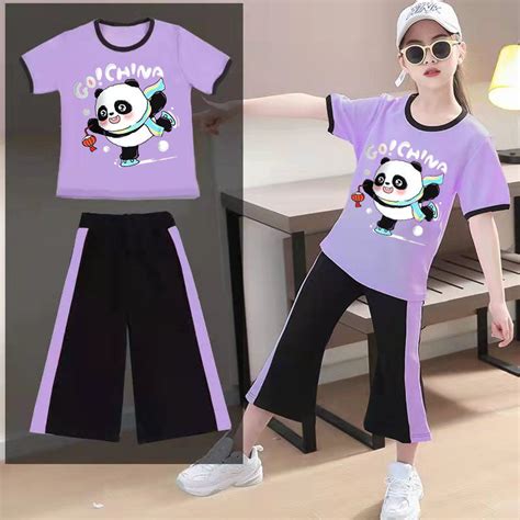 2 12ปี2021ฤดูร้อนใหม่แฟชั่นกีฬาแจ็คเกตเด็กผู้หญิงกางเกง Western 2ชิ้นชุดว่ายน้ำเด็กสั้นพิมพ์สบาย