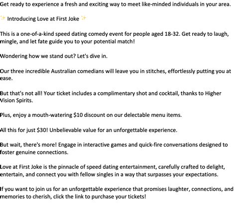 Love At First Joke A Speed Dating Comedy Show R Southaustralia