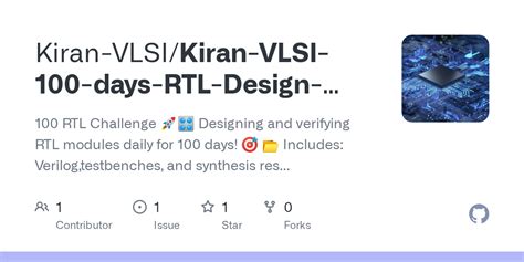 Github Kiran Vlsi Kiran Vlsi 100 Days Rtl Design Challenge 100 Rtl Challenge 🚀🎛️ Designing