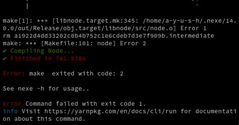 Stuck At Node Compilation Step · Issue 751 · Nexenexe · Github