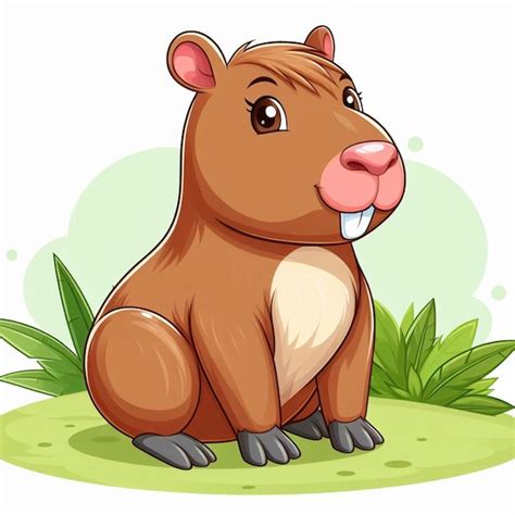 Premium Vector Beautiful Cute Capybara Vector Cartoon Illustration