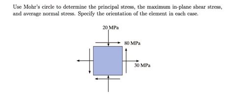 solved use mohr s circle to determine the principal stress the