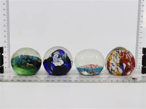 Lot 4 Art Glass Paperweights