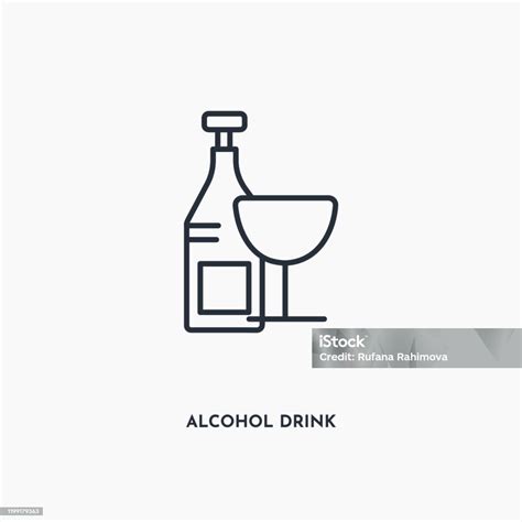 酒精飲料輪廓圖示簡單的線性元素圖示白色背景上的隔離線酒精飲料圖示細描邊符號可用於 Web移動和 Ui向量圖形及更多伏特加圖片 Istock